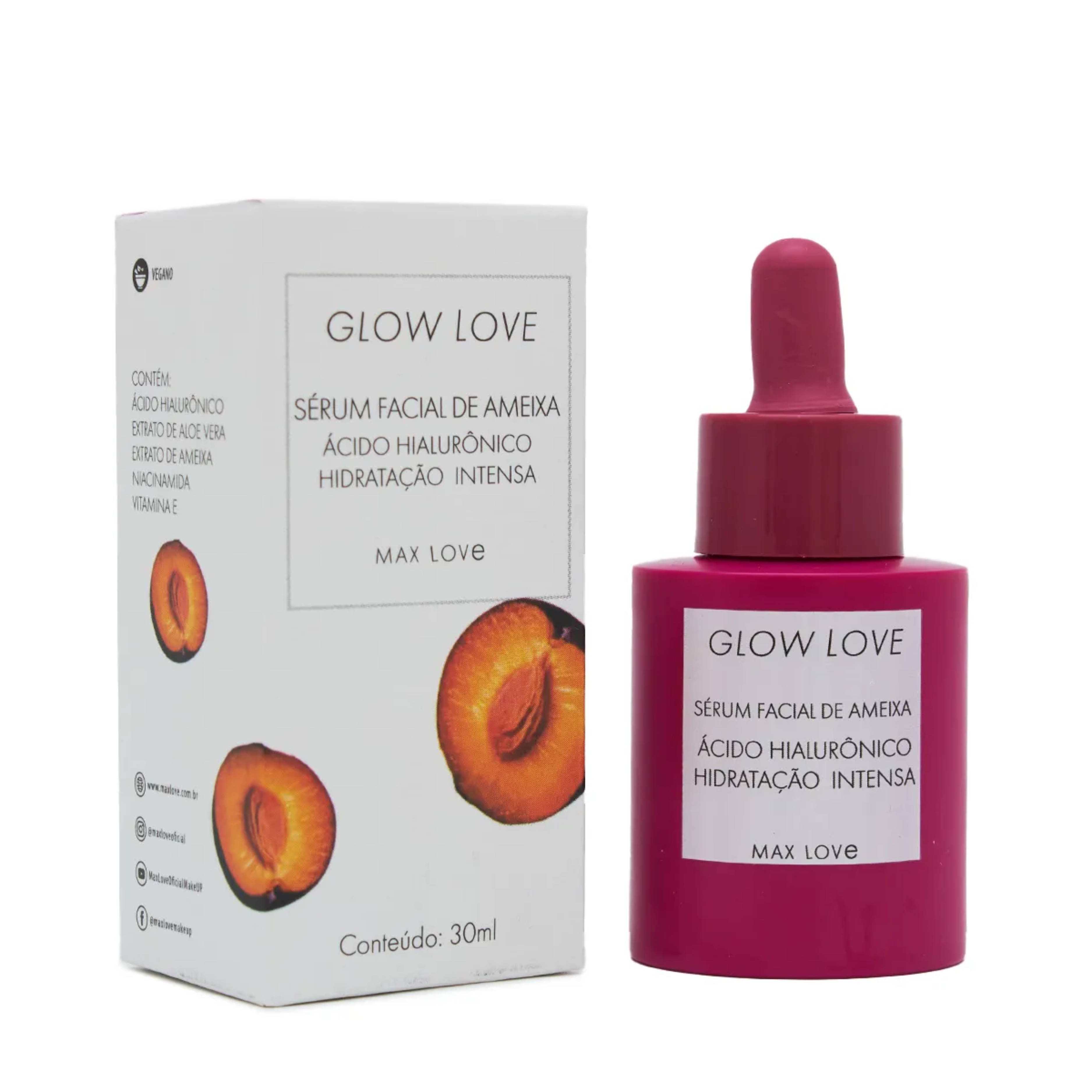 GLOW LOVE SERUM DE AMEIXA 30ML MAX LOVE– Bio Cosméticos Distribuidora
