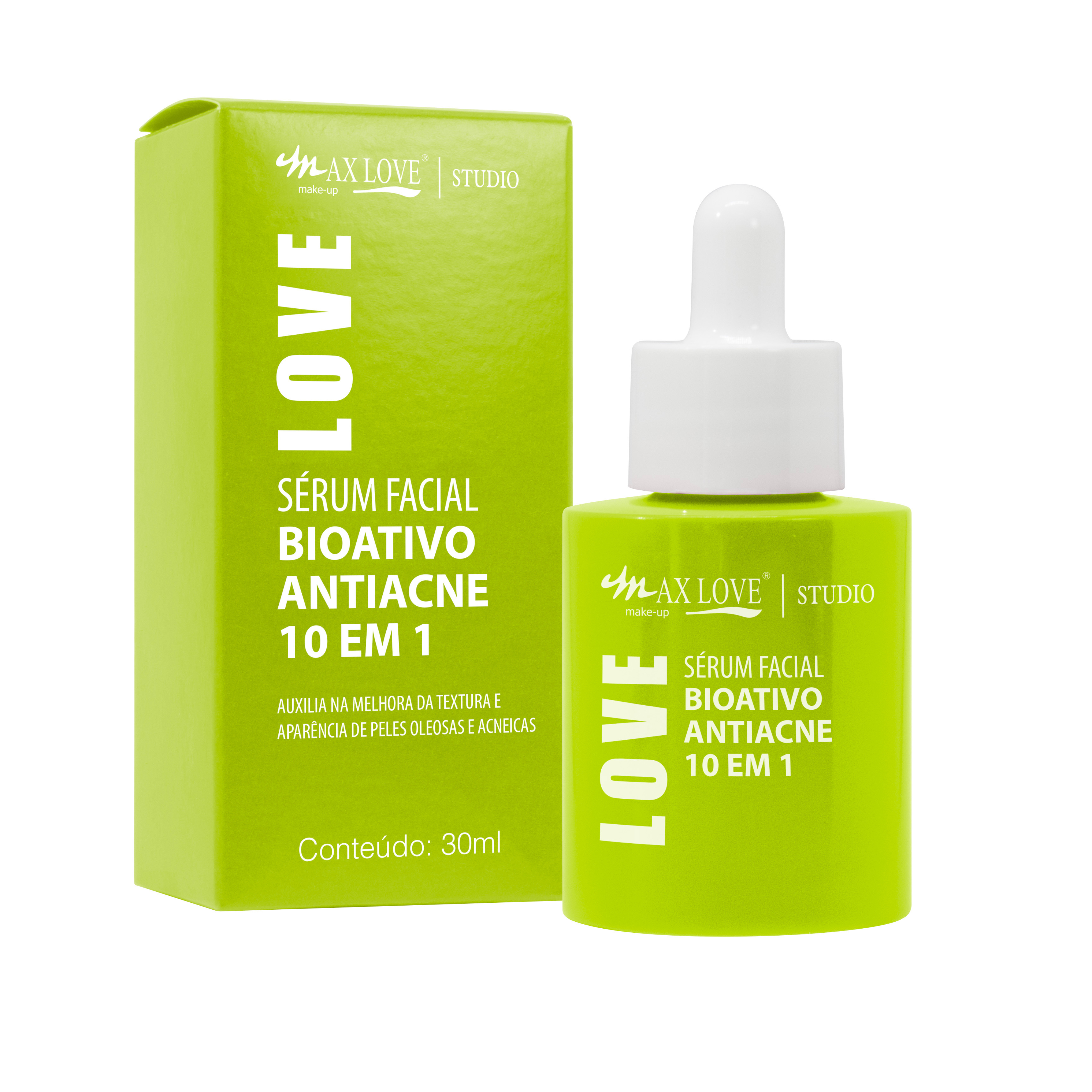 SERUM FACIAL BIOATIVO ANTIACNE 10 EM 1 30ML MAX LOVE– Bio Cosméticos ...