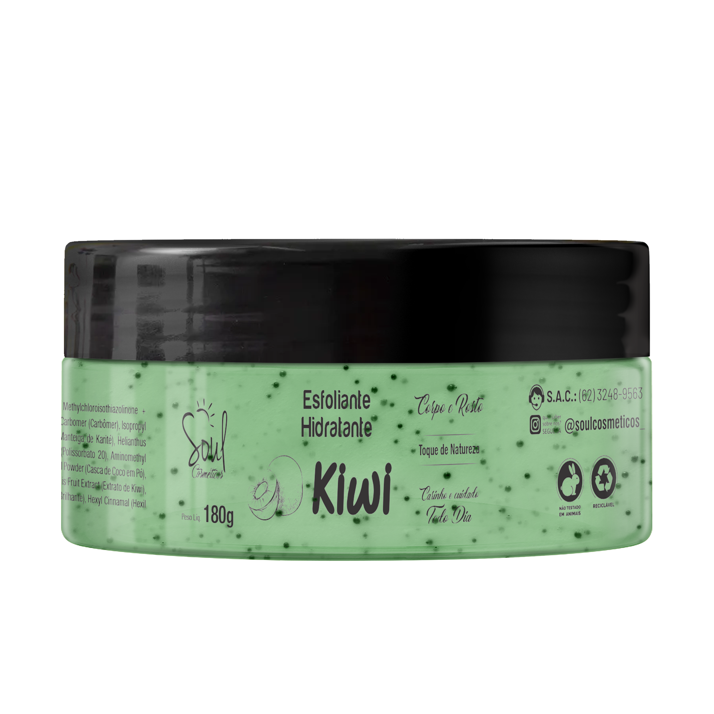 HIDRATANTE ESFOLIANTE KIWI 180G SOUL– Bio Cosméticos Distribuidora